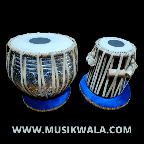 Tabla Jodi Brass Designer Bayan with Nickle Finishing Complete Set ...